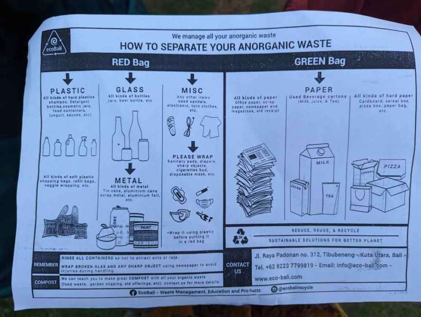 Recycling Bali: How To Make A Difference - Waste Separation